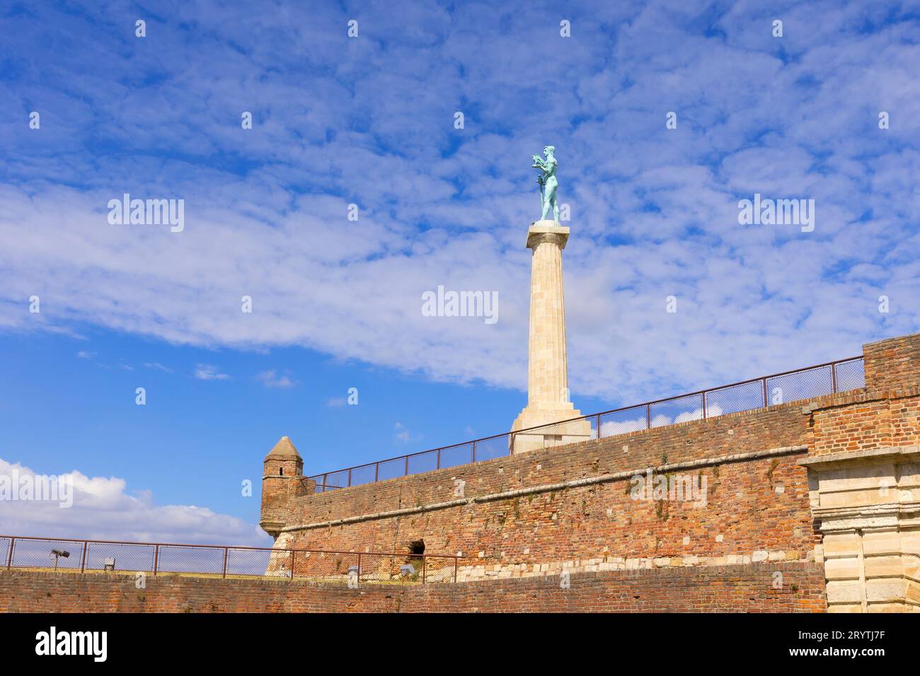 Pobednik monument and fortress Kalemegdan in Belgrade, Serbia, summer ...