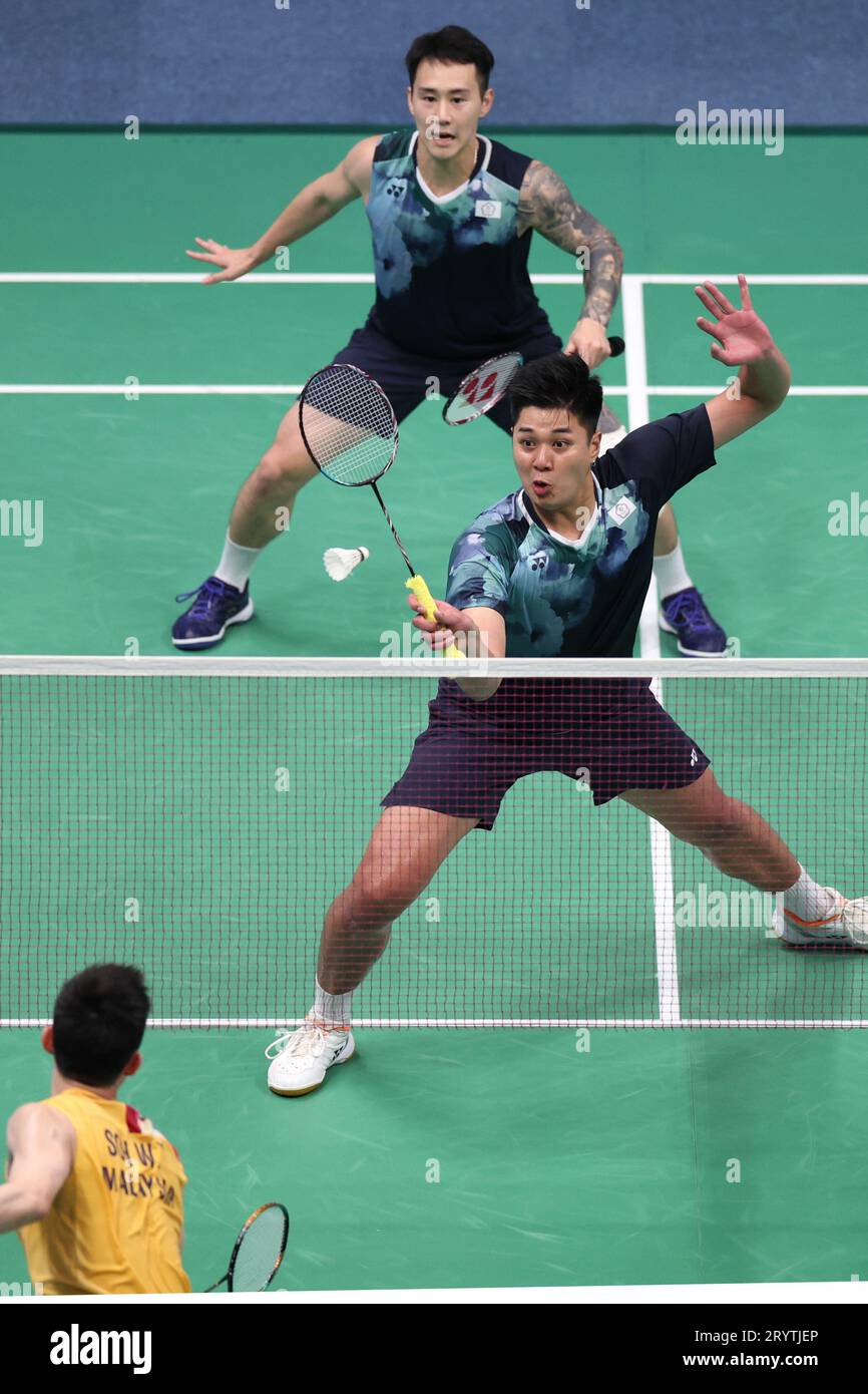 Hangzhou, China's Zhejiang Province. 2nd Oct, 2023. Lu Ching-Yao (R) of ...