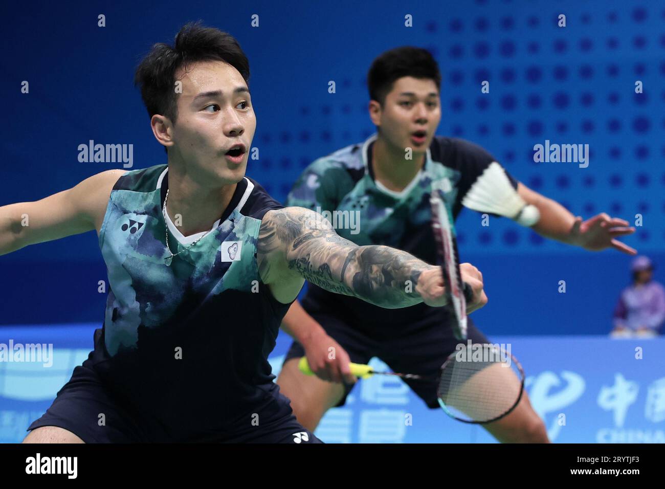 Hangzhou, China's Zhejiang Province. 2nd Oct, 2023. Yang Po-Han (L) of ...