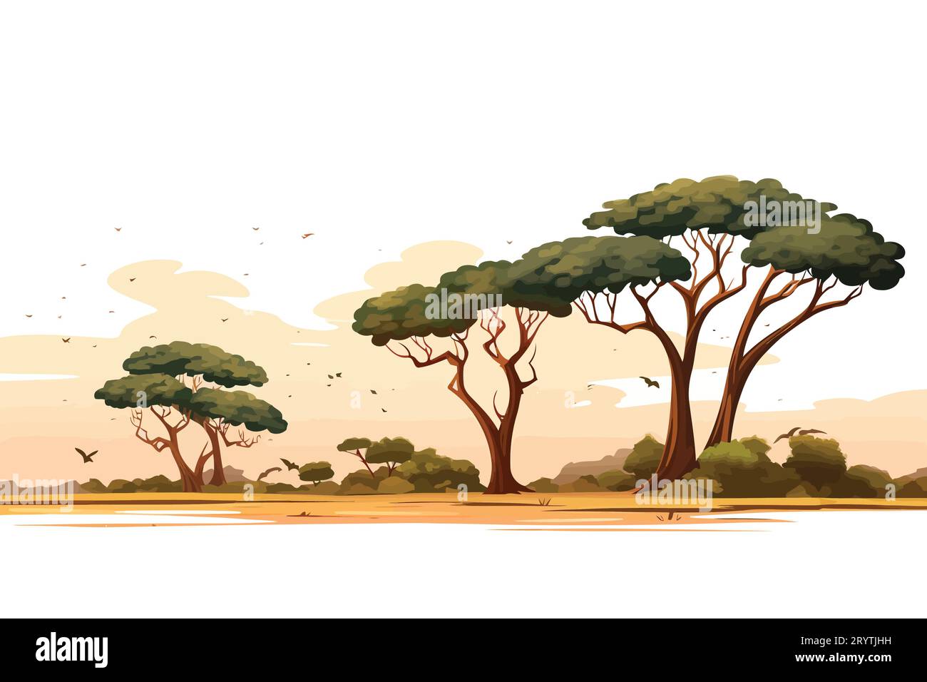 Bush savanna background Stock Vector Images - Alamy