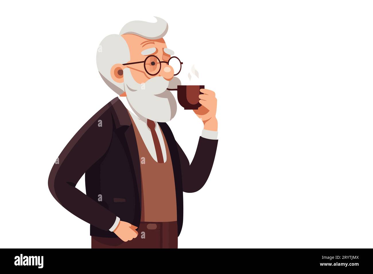 Old people drinking coffee Stock Vector Images - Alamy