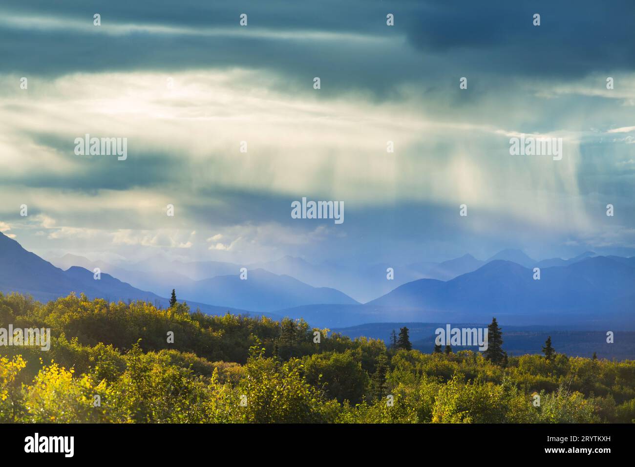 Rain clouds in arctic tundra Stock Photo - Alamy