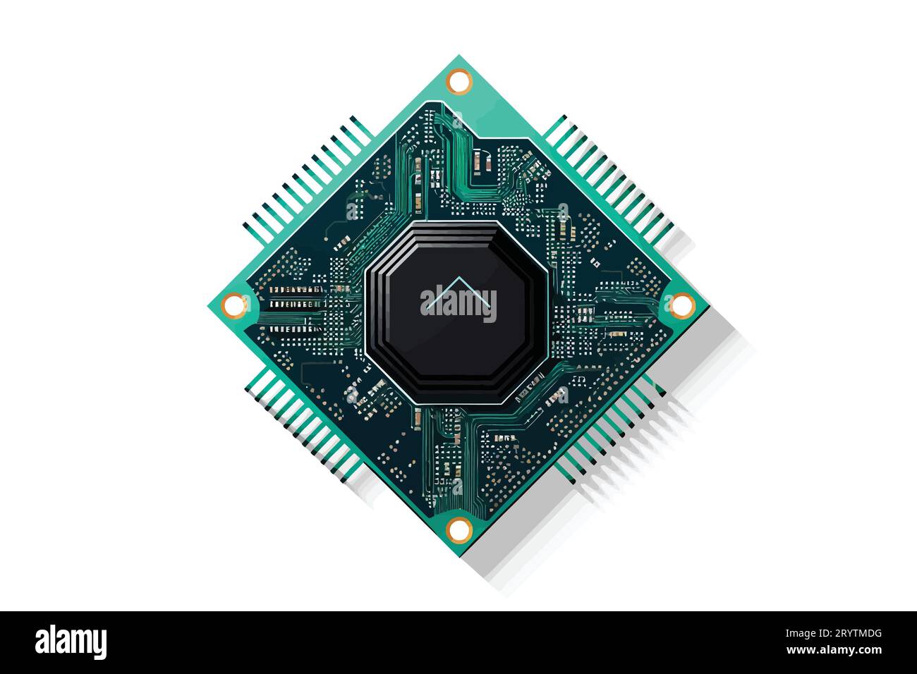 Semiconductor chip white background Stock Vector Images - Alamy