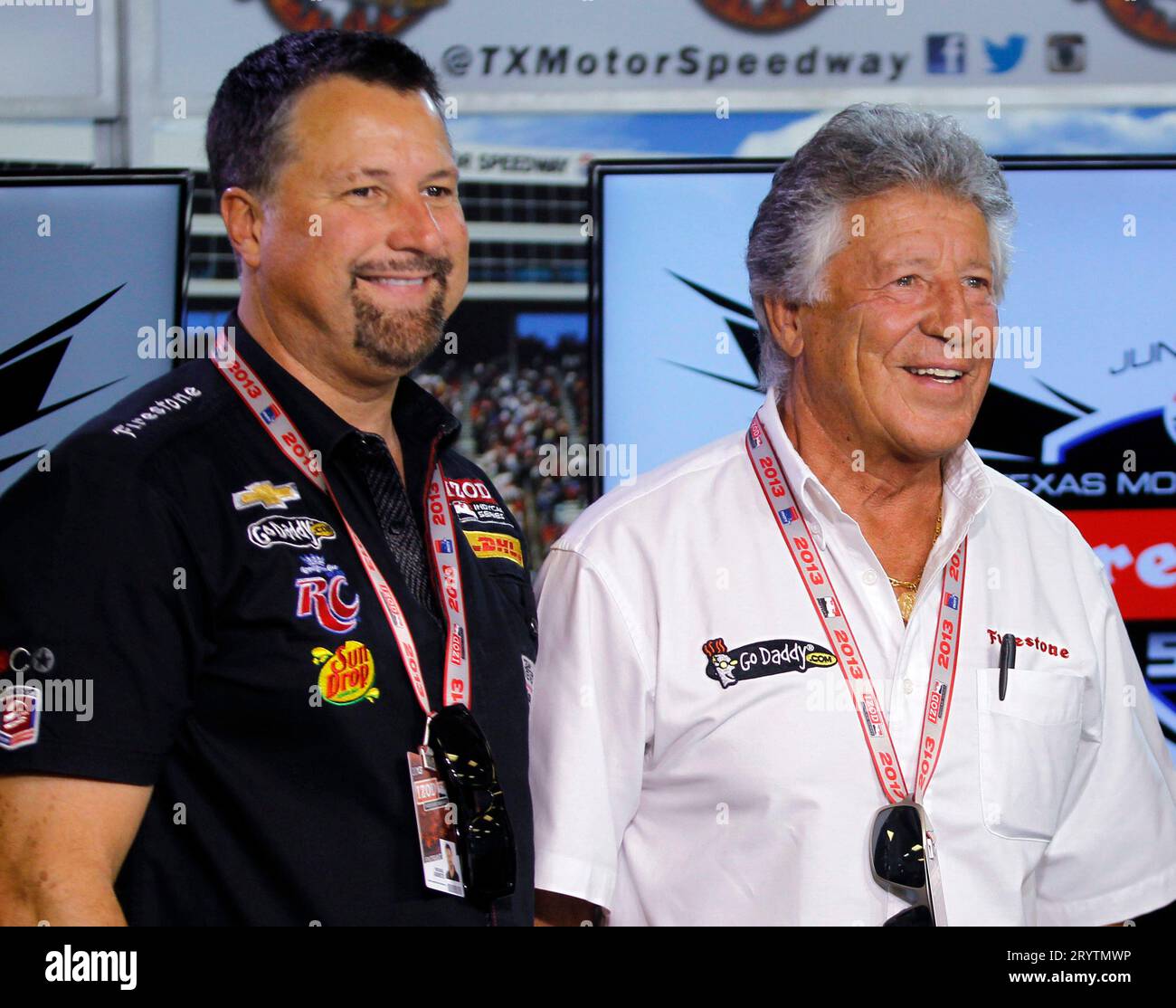 FILE - In this June 7, 2013, photo, Michael Andretti, left, and his ...