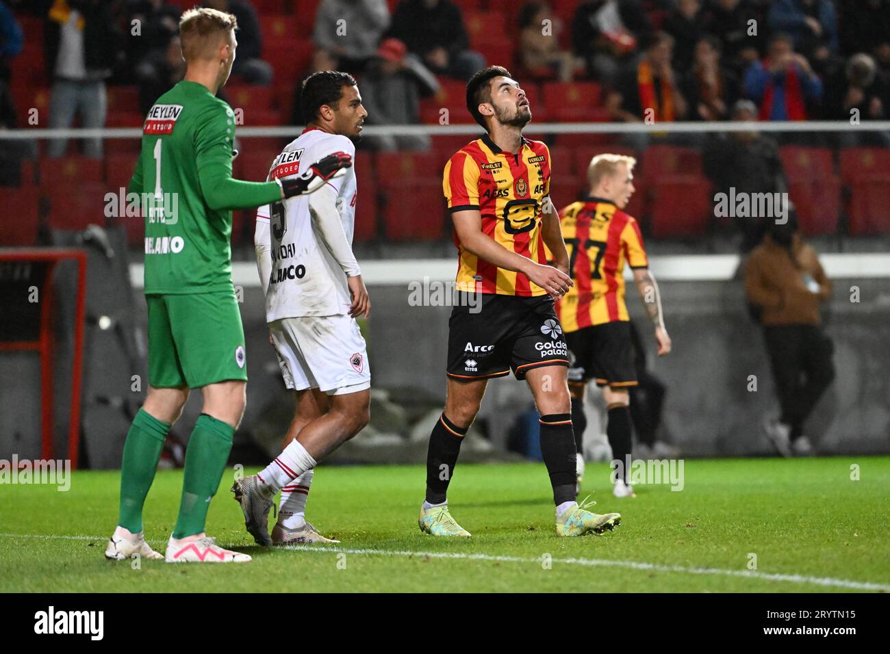 Mechelen, Belgium . 30th Sep, 2023. Sandy Walsh of Mechelen pictured ...