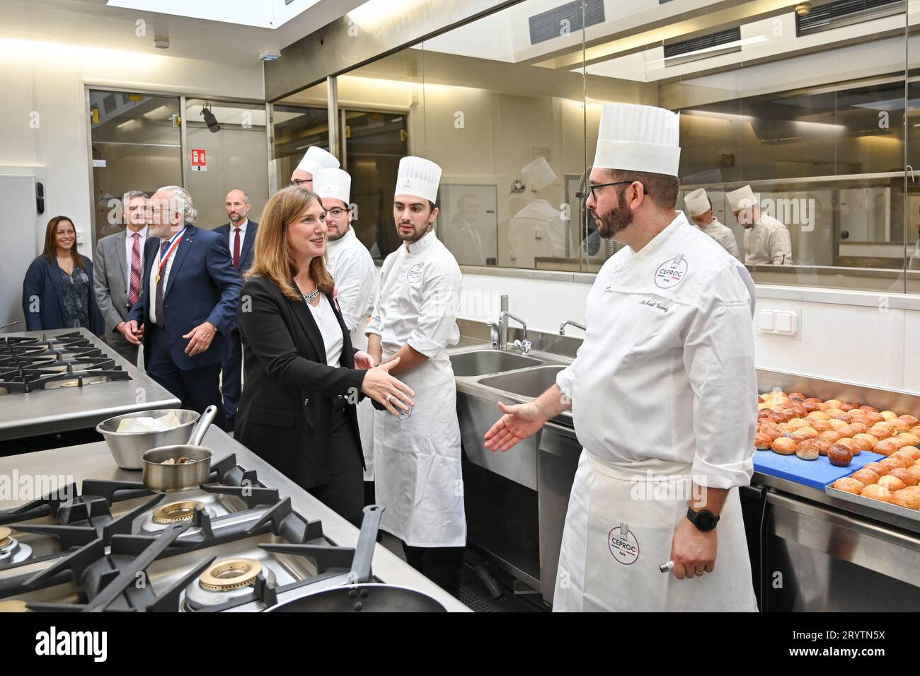 Paris, France. 02nd Oct, 2023. Carole Grandjean, Minister for Vocational Education and Training ...
