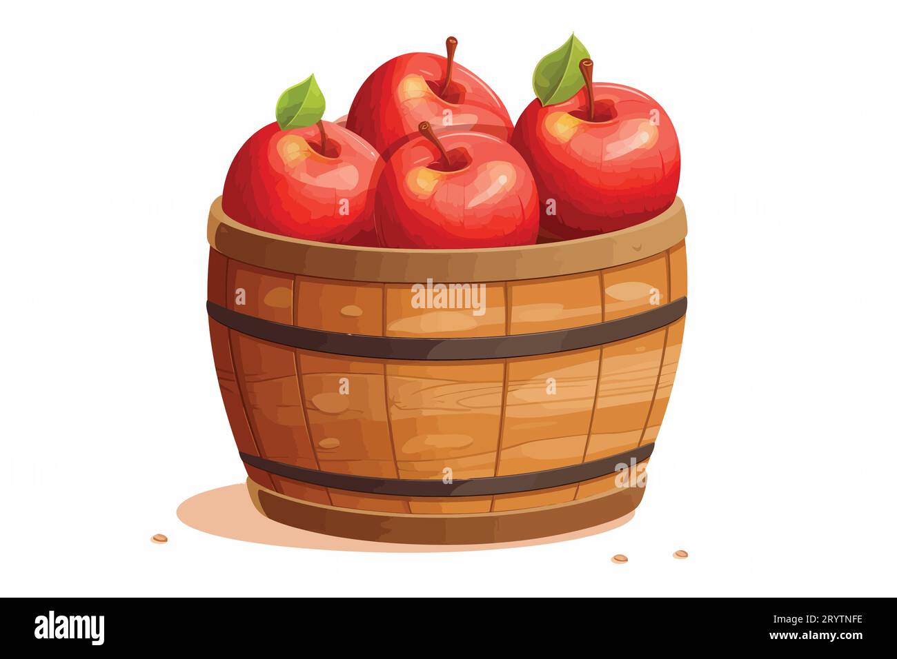 Apples in barrel Stock Vector Images - Alamy