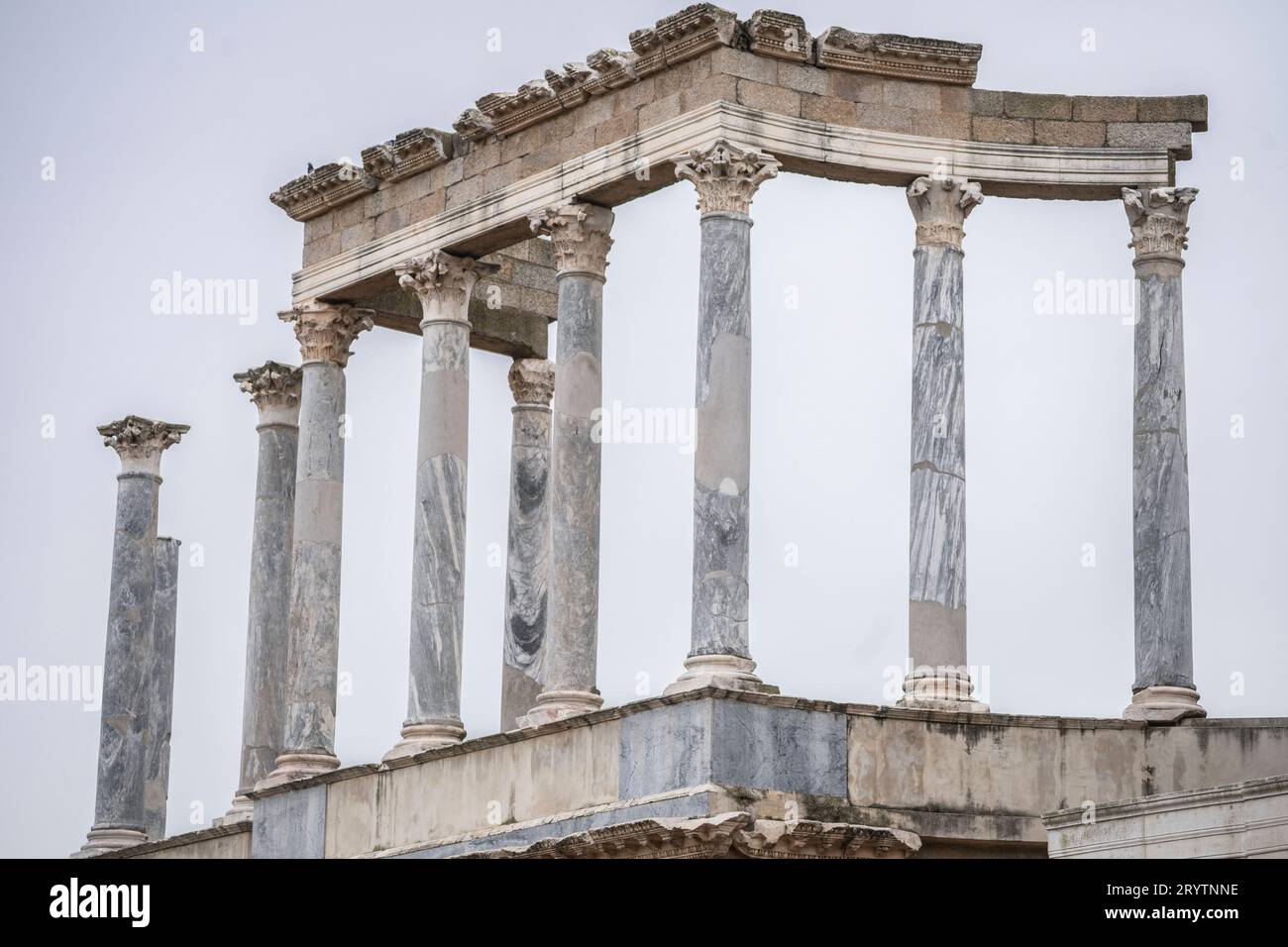 Small Roman temple in the medieval city of Merida Stock Photo - Alamy