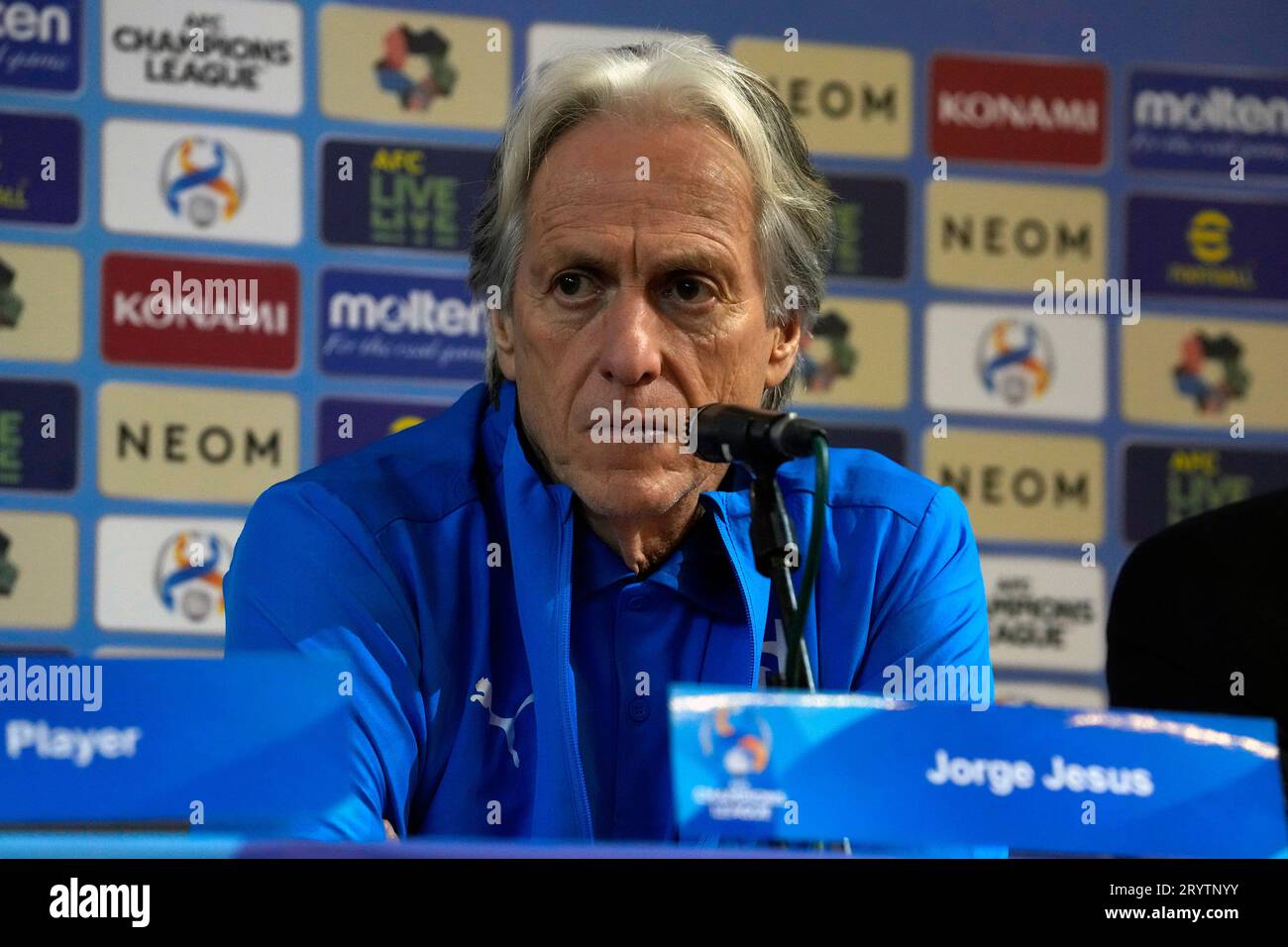 Saudi Arabia's Al Hilal manager Jorge Jesus speaks during his press ...