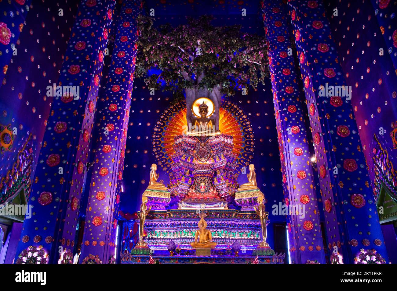 Beautiful ancient buddha and beauty antique ubosot of Wat Klang Khlong ...