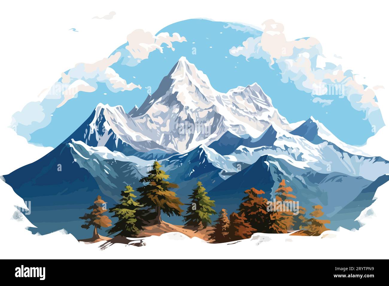 Himalayas vector vectors hi-res stock photography and images - Alamy