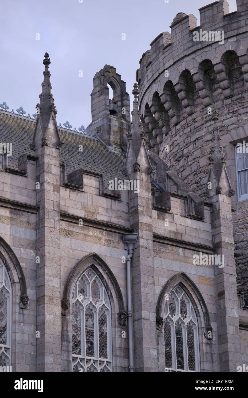 The Dublin Castle in Dublin, Ireland with an impressive architectural ...