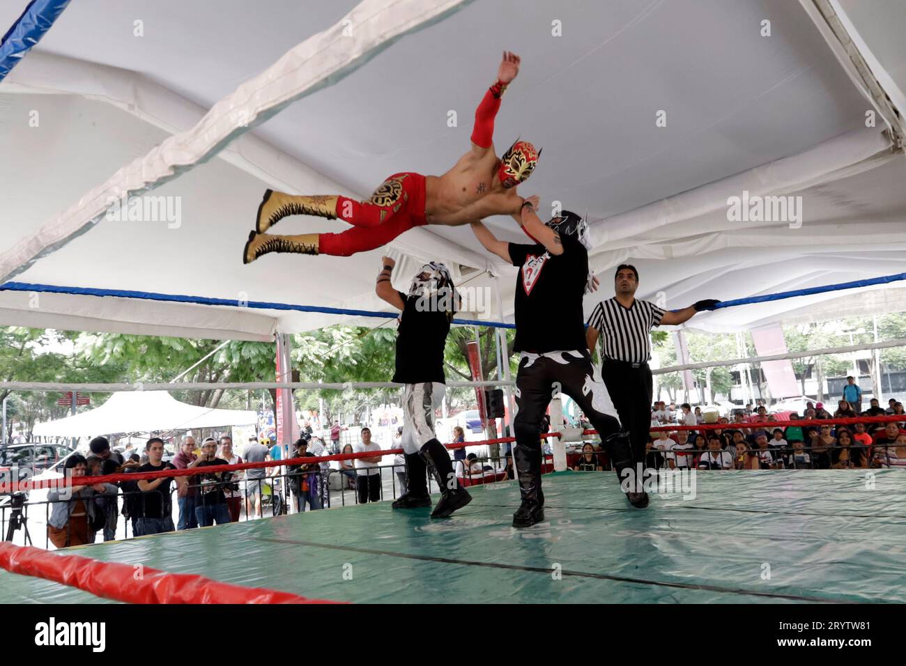 Non Exclusive: October 1, 2023, Mexico City, Mexico: Masked men ...