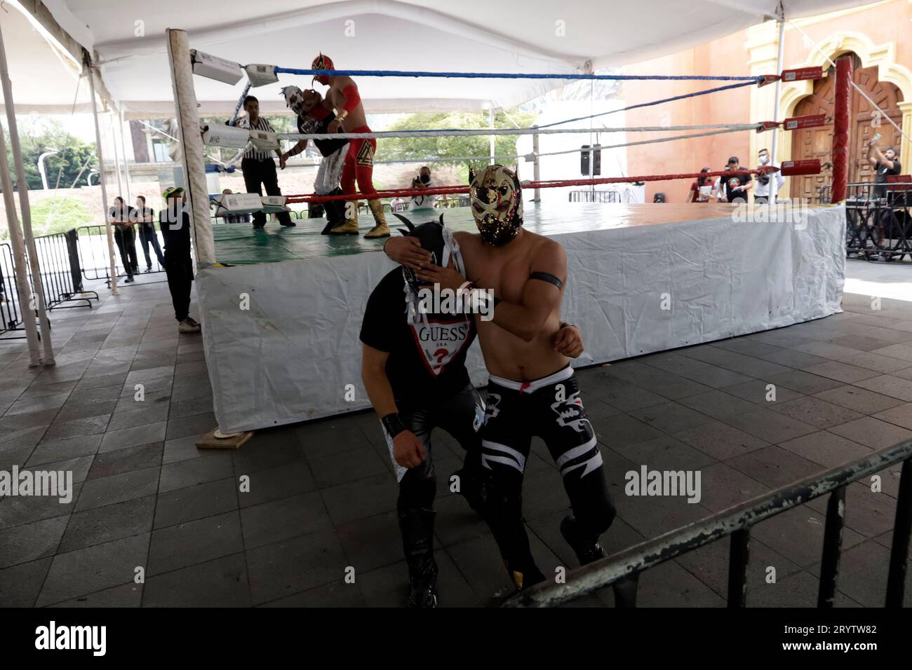Non Exclusive: October 1, 2023, Mexico City, Mexico: Masked men ...