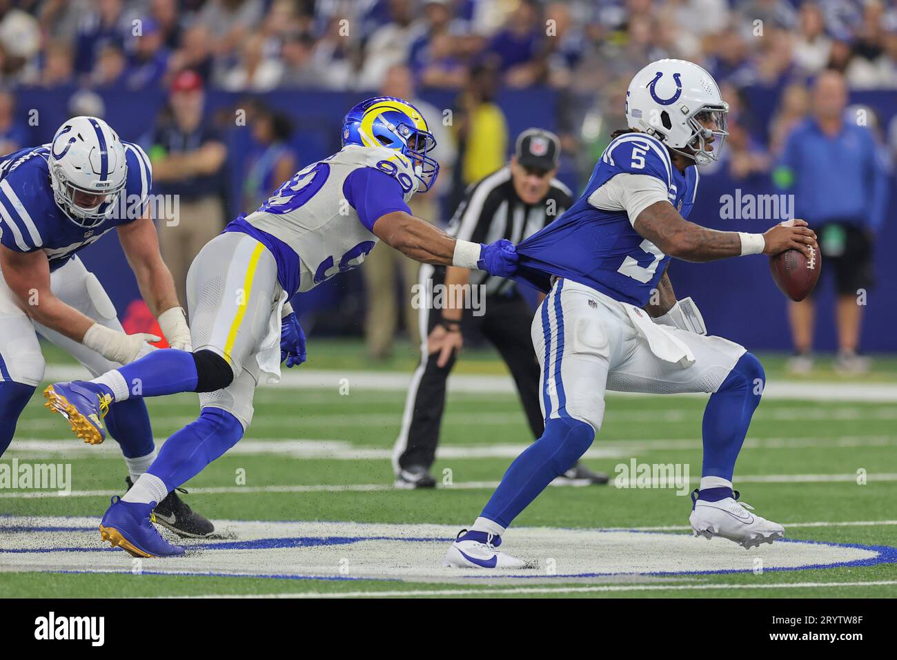 Indianapolis, IN USA; Los Angeles Rams defensive tackle Aaron Donald ...