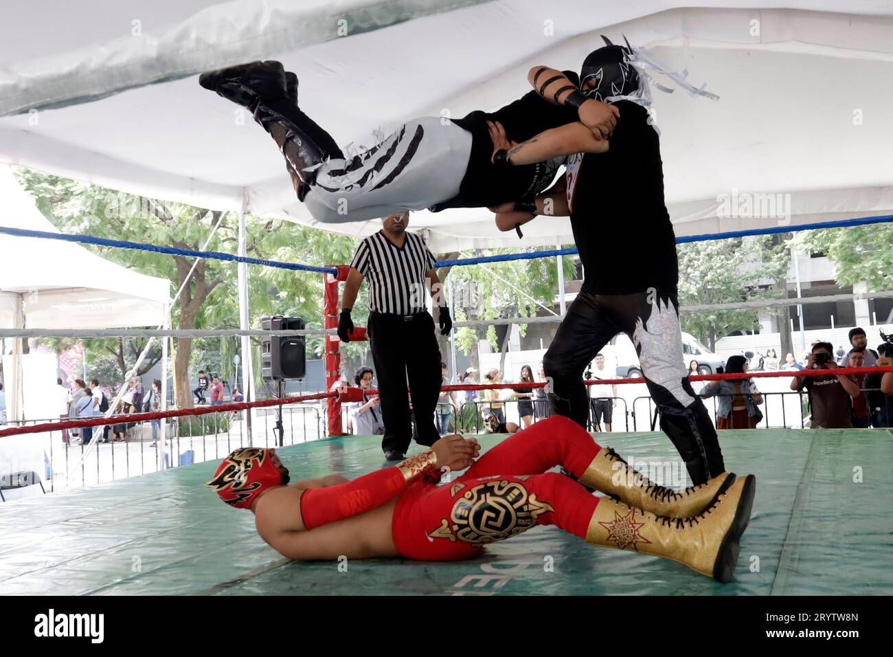 Non Exclusive: October 1, 2023, Mexico City, Mexico: Masked men ...