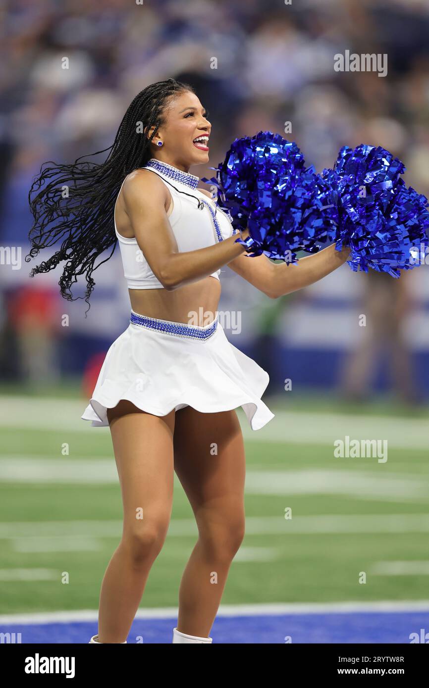 Indianapolis, IN USA; One of the Indianapolis Colts cheeleaders during ...