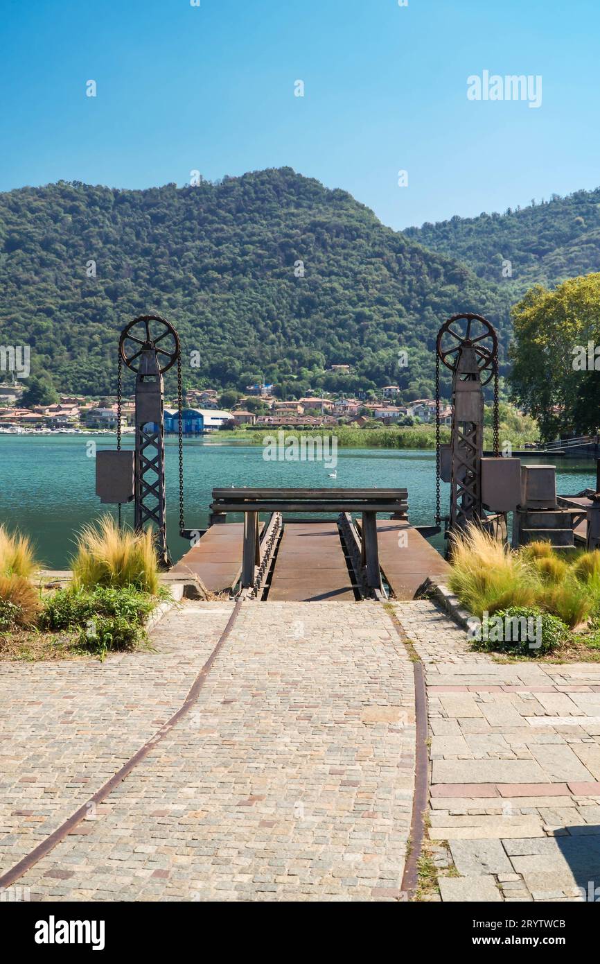 Docking piers for railway barges, remnants from the industrious past of ...