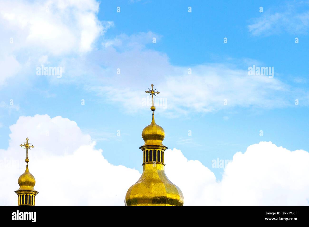 Gold domes of Christian churches. House of prayer. religion concept ...