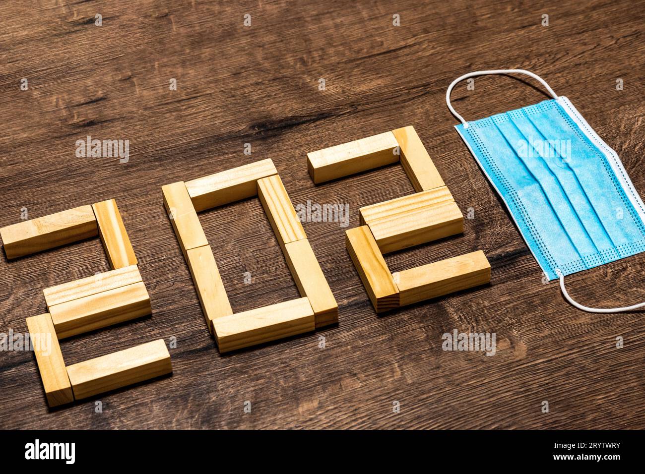 Medical Mask, Date and numbers 2021. Text 202 and face-guard. Concept ...