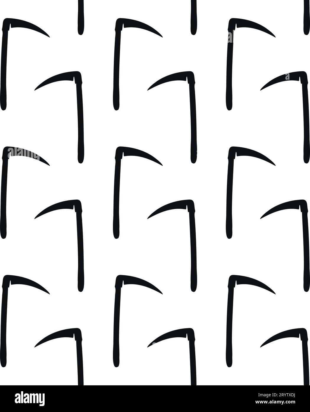 Vector seamless pattern of hand drawn doodle sketch Scythe silhouette ...