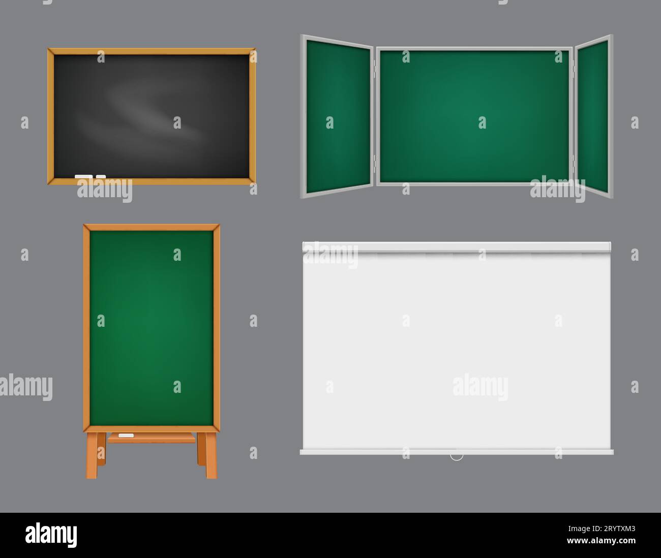 School boards. Empty template office white boards easels decent vector ...