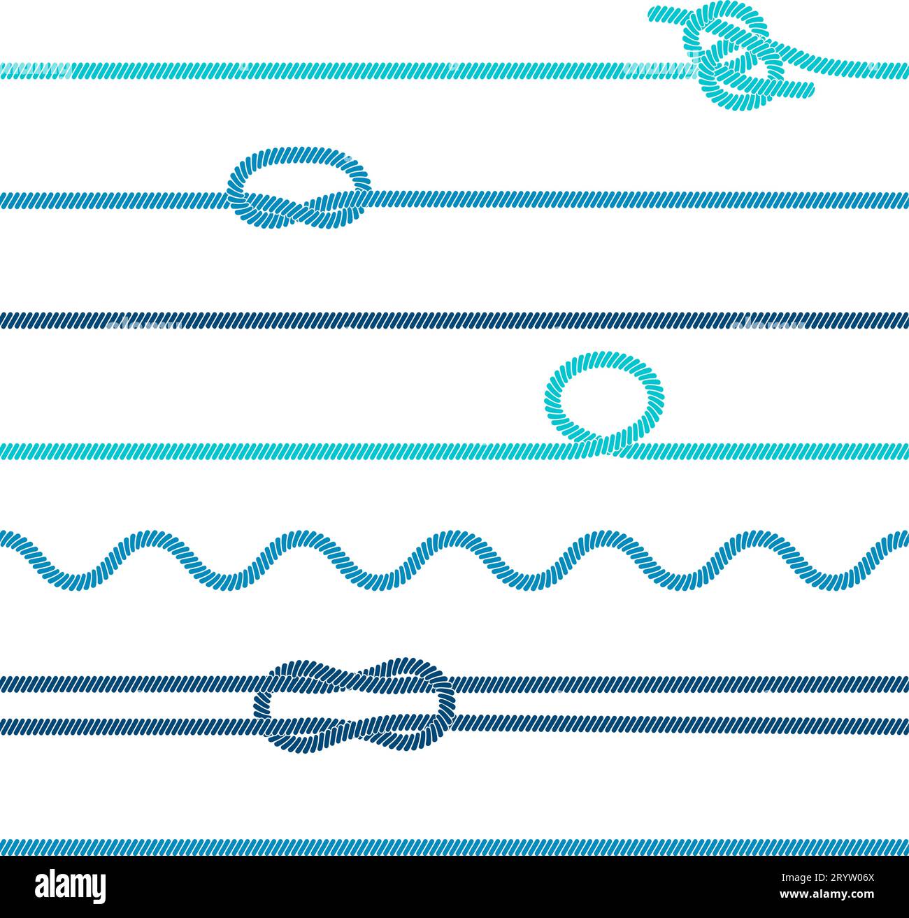Nautical ropes seamless pattern. Marine knots and rope, ocean sea ship ...