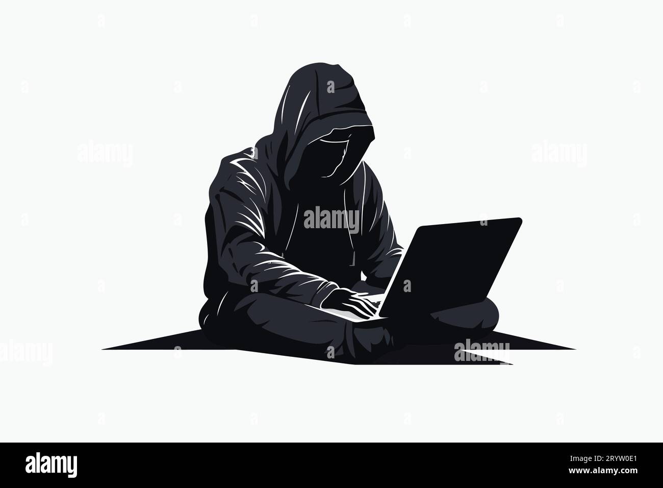 hacker vector flat minimalistic asset isolated vector style Stock ...