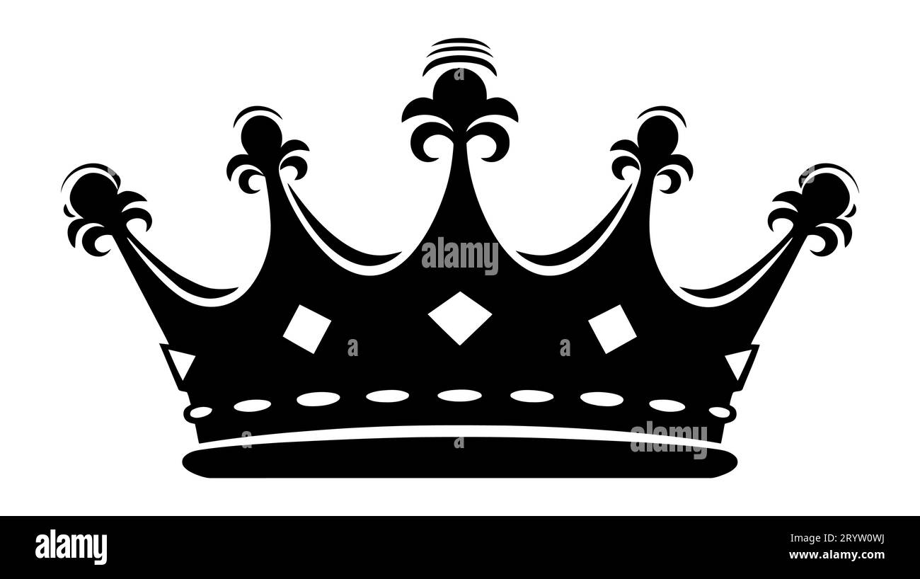Vector black crown icon isolated on white background Stock Vector Image ...