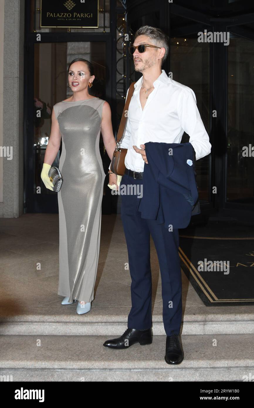 Celebrity Sightings Milan Fashion Week - MILAN, ITALY: Christina Ricci, Mark Hampton is seen ...