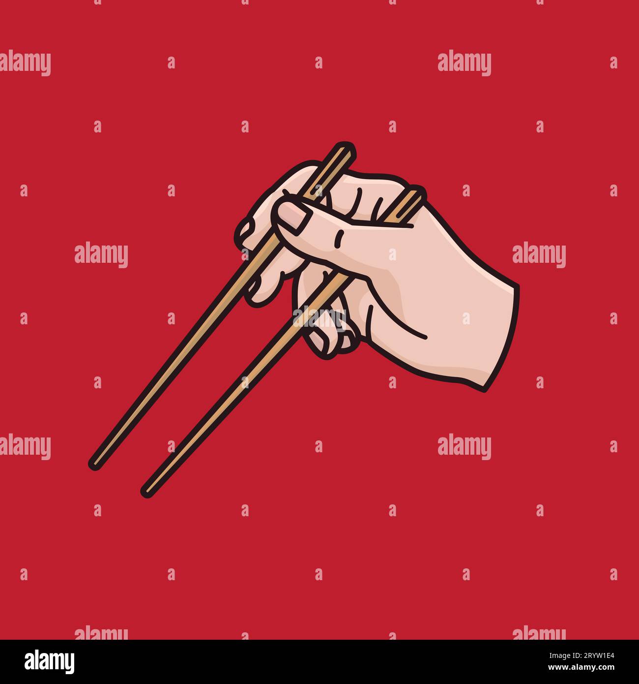 Human hand holding chopsticks vector illustration for National ...