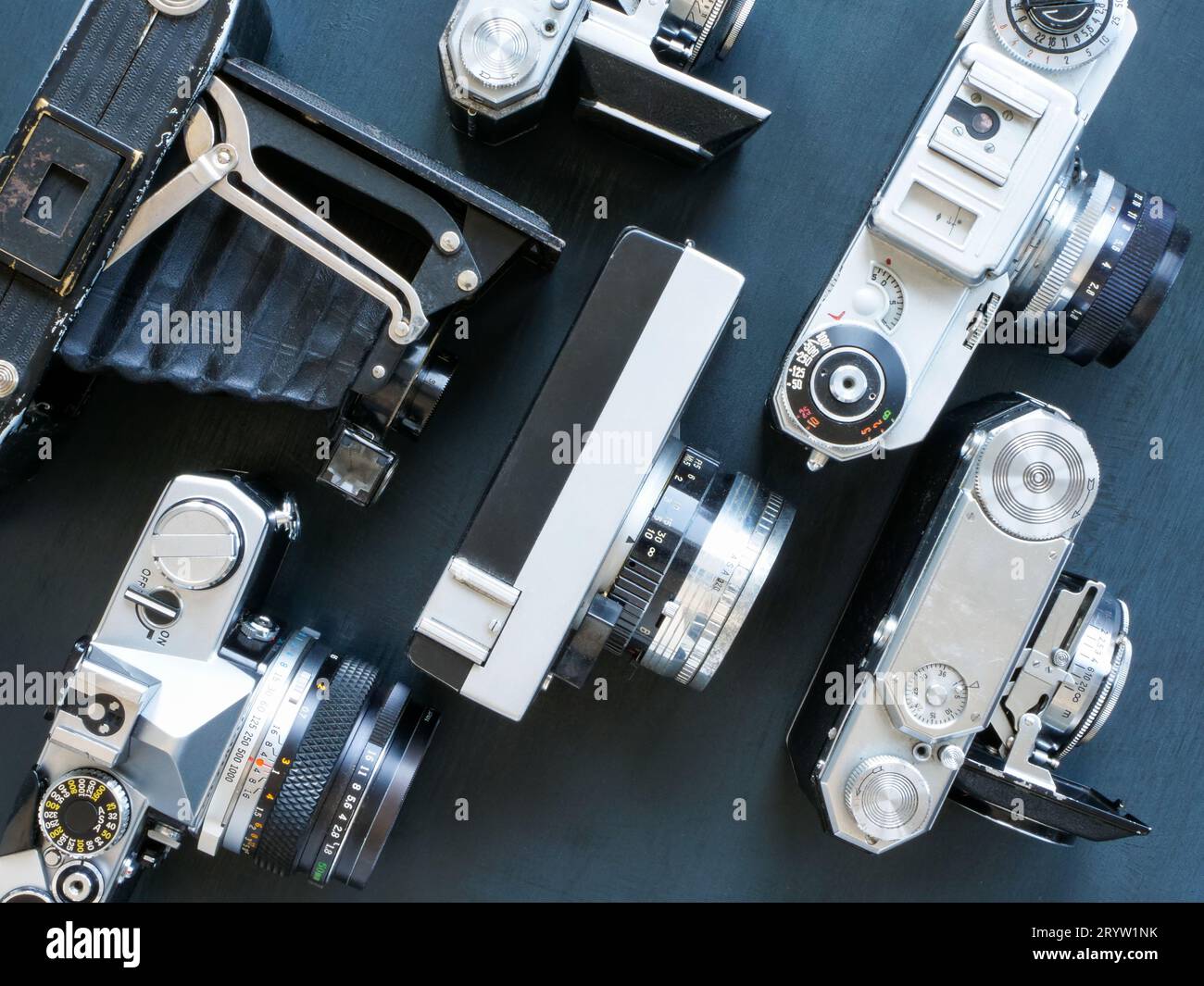 Old retro metal film cameras Stock Photo - Alamy