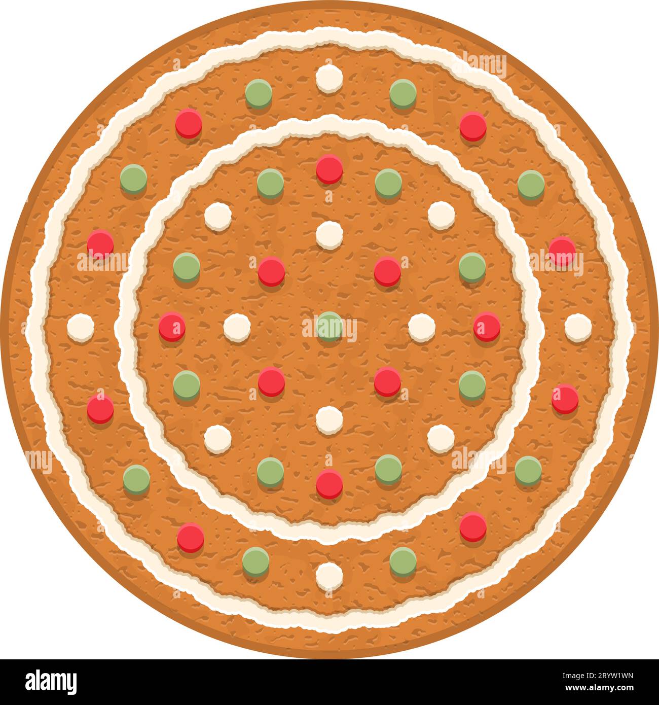 Gingerbread circle, traditional Christmas cookie, vector eps10 ...