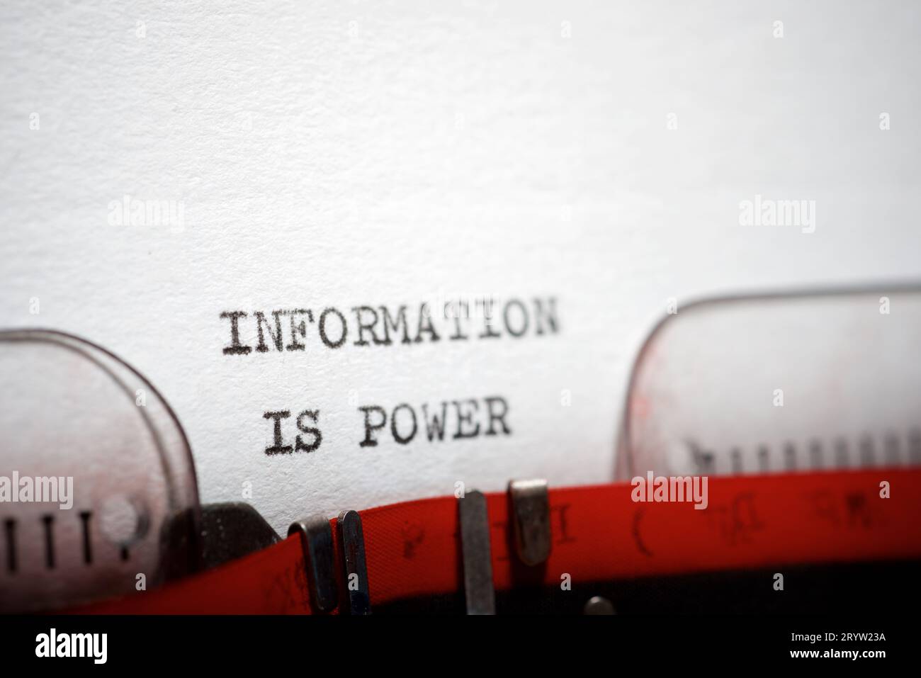 Information is power phrase written with a typewriter Stock Photo - Alamy