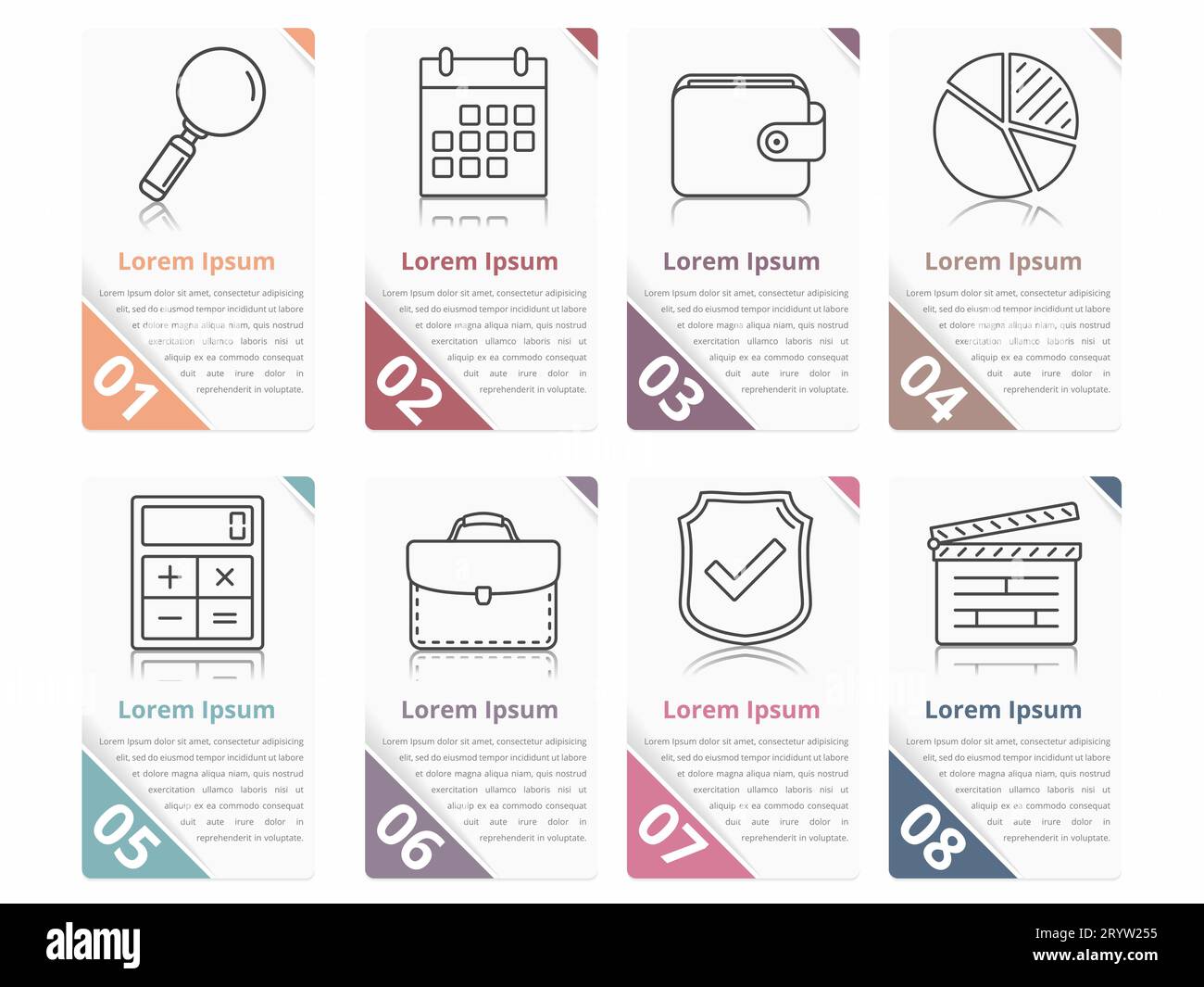 Set of infographic elements with numbers, line icons and place for your ...