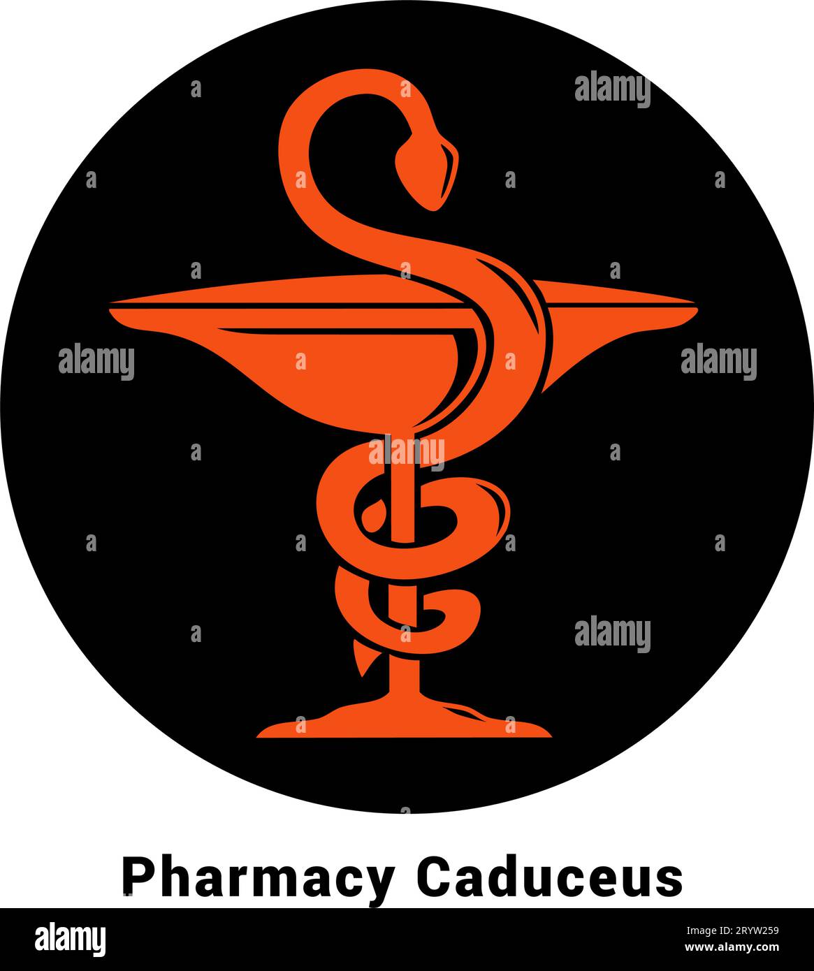 Caduceus symbol silhouette Cut Out Stock Images & Pictures - Alamy