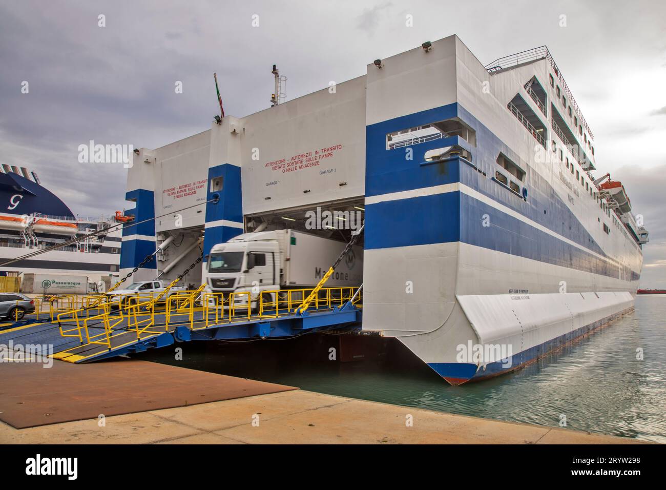 Ferry at Port of Palermo. Sicily island. Italy Stock Photo - Alamy