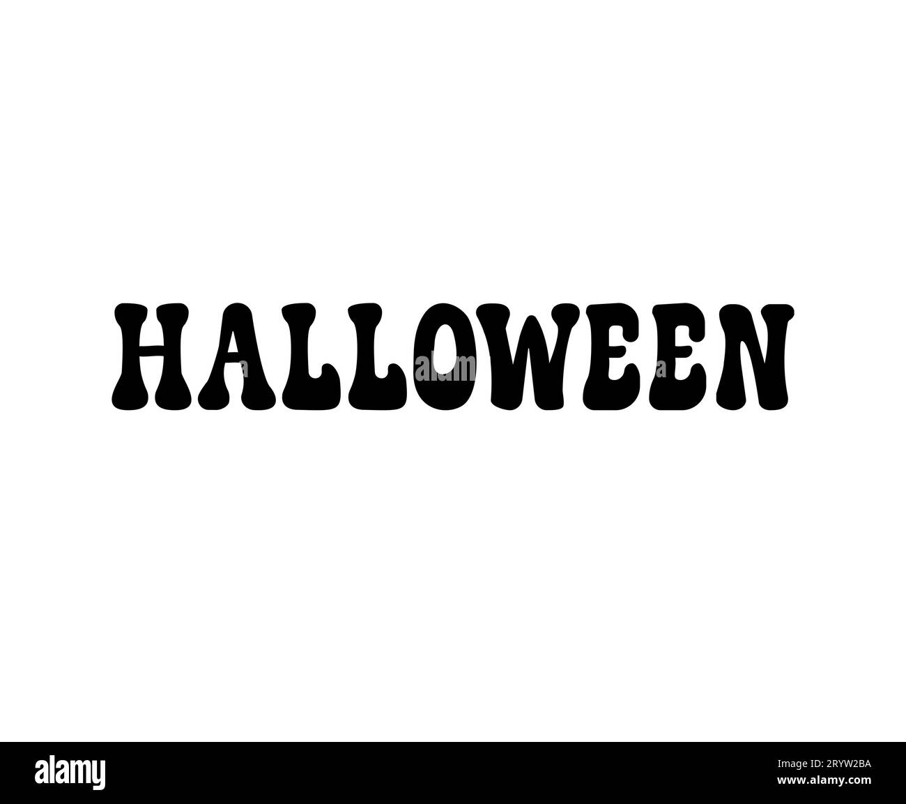 Vector retro groovy Halloween lettering isolated on white background ...