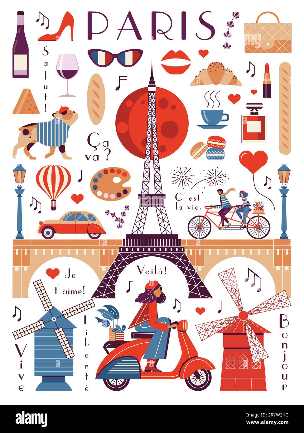 Eiffel tower vintage car Cut Out Stock Images & Pictures - Alamy