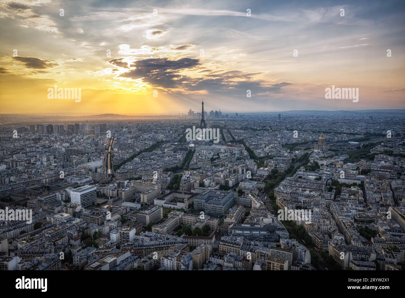 Paris City Panoramic View with Eiffel Tower Stock Photo - Alamy