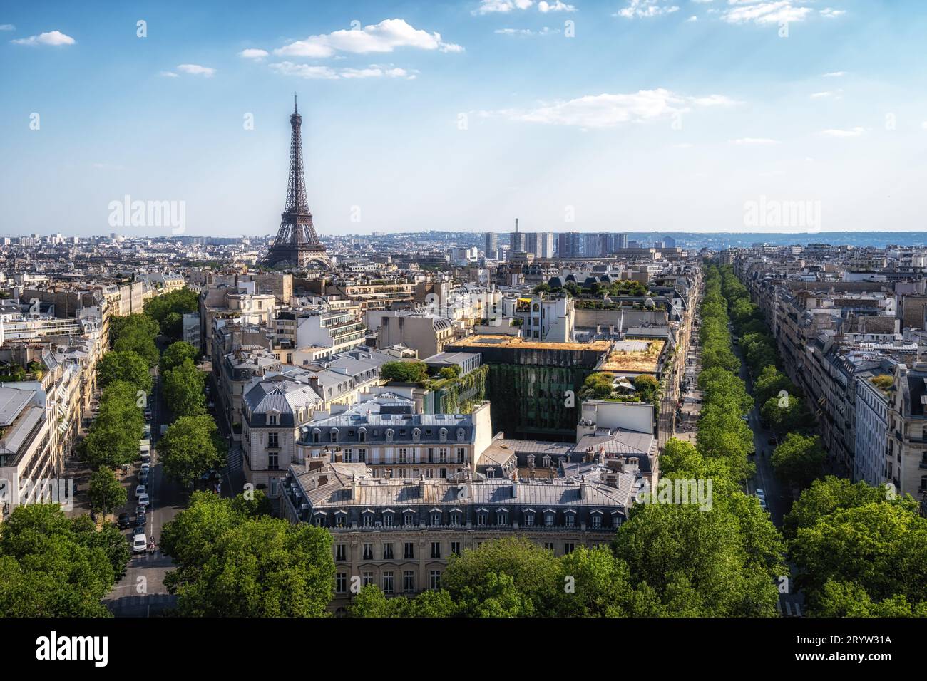Eiffel Tower from Arc de Triomphe Stock Photo - Alamy