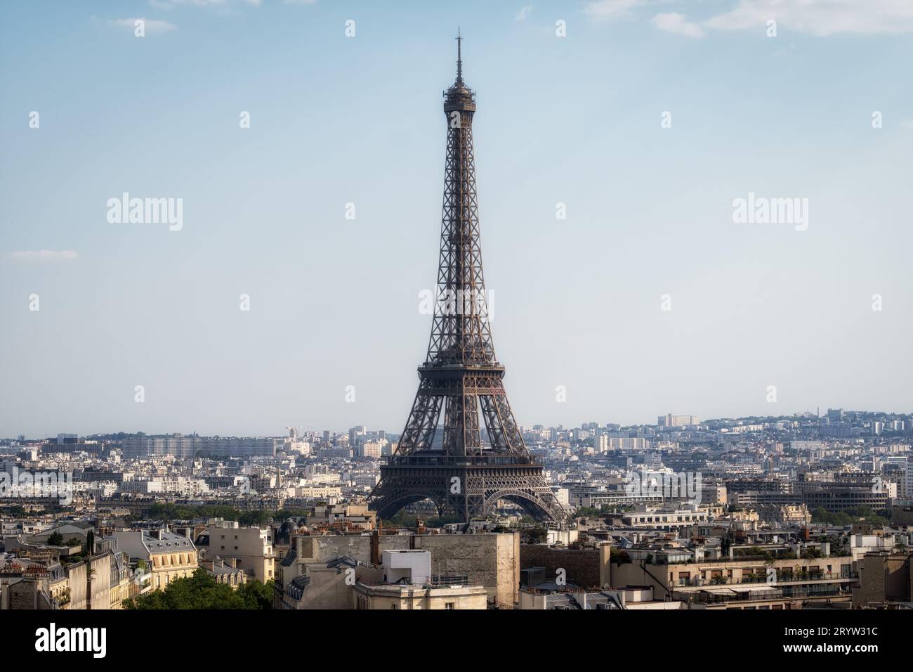 Eiffel Tower from Arc de Triomphe Stock Photo - Alamy