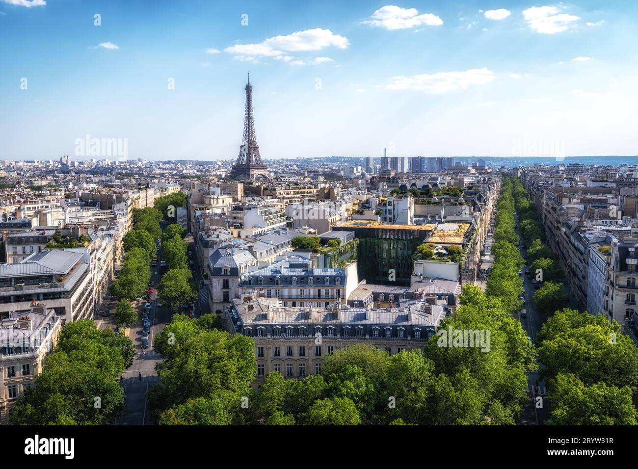 Eiffel Tower from Arc de Triomphe Stock Photo - Alamy