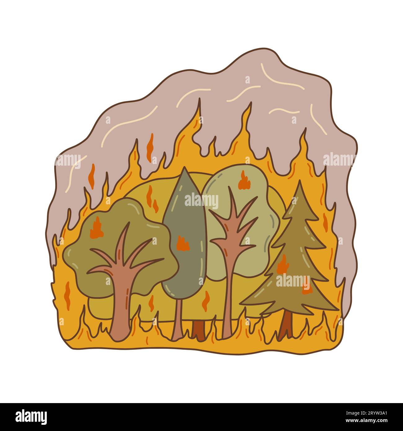 Bushfire destruction Stock Vector Images - Alamy