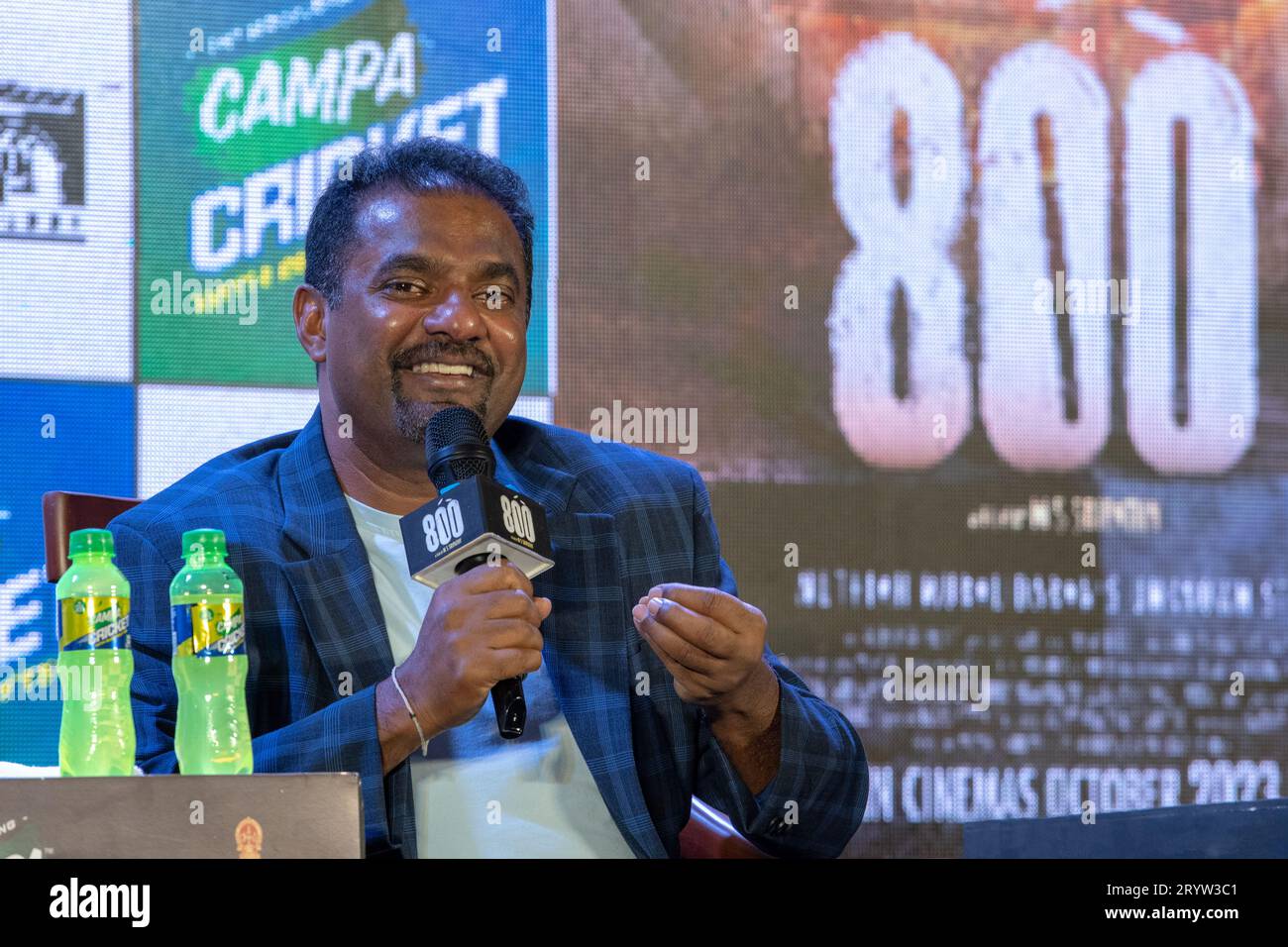 Legendary Sri Lankan cricketer Muthiah Muralidaran seen during the ...