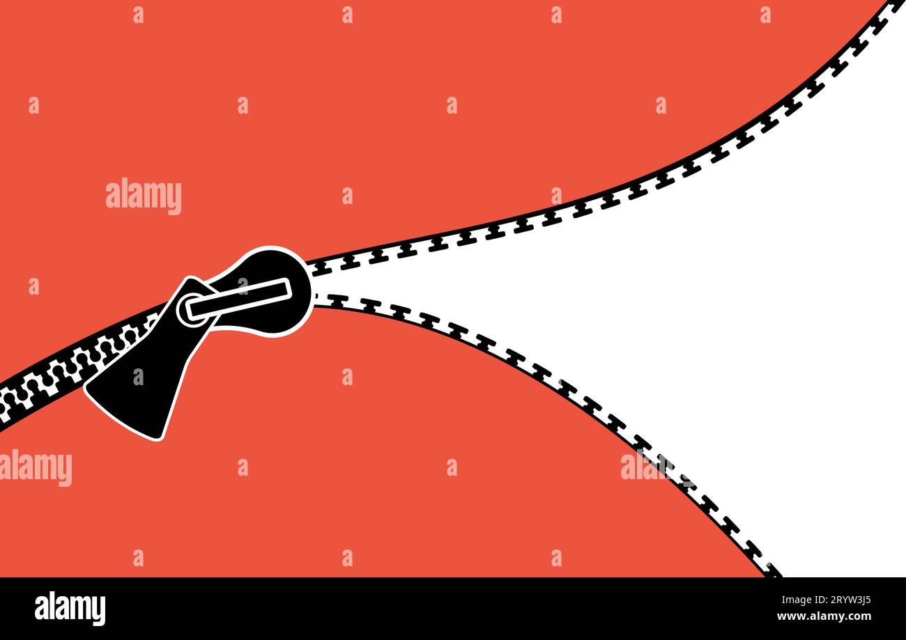 Zipper banner design. Open zip fastener and empty place for text or ...