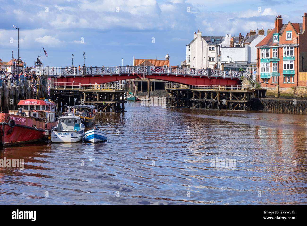 Whitby swing bridge, Whitby, North Yorkshire, UK Stock Photo - Alamy