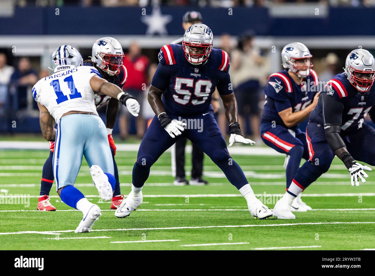 New England Patriots offensive tackle Vederian Lowe (59) is seen during ...