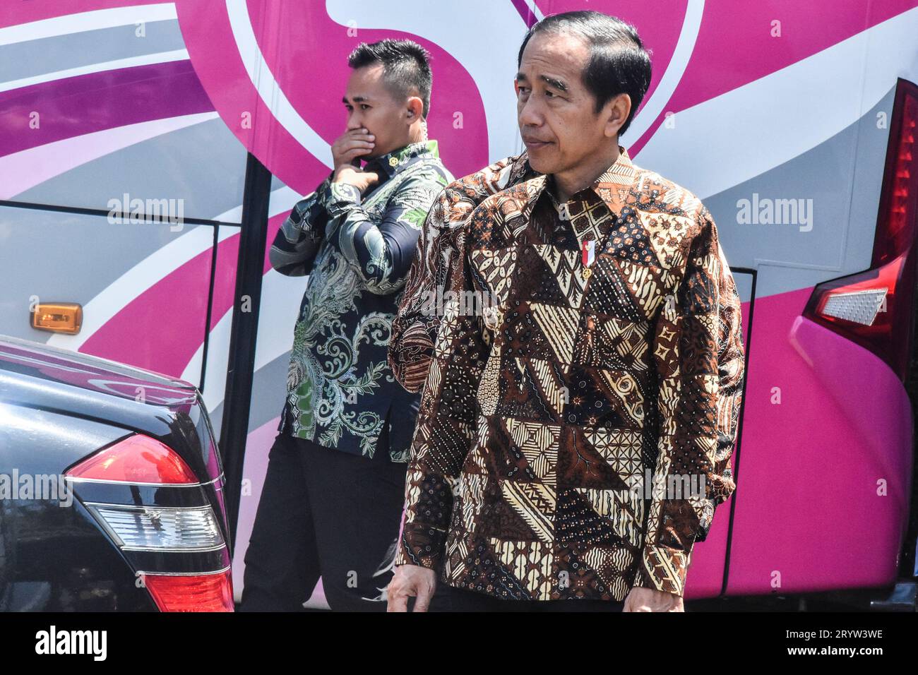 Bandung, Indonesia. 02nd Oct, 2023. President Joko Widodo arrives at Bandung Station, Bandung ...