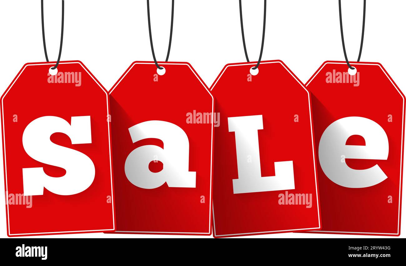 Red sale tags on white background, sale concept, vector eps10 illustration Stock Vector Image ...